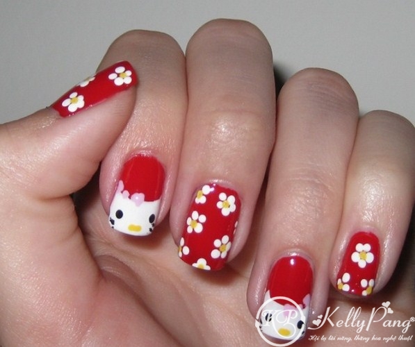 KellyPang Blog – Hello-Kitty-In-Red-Nail-Designs (Copy)